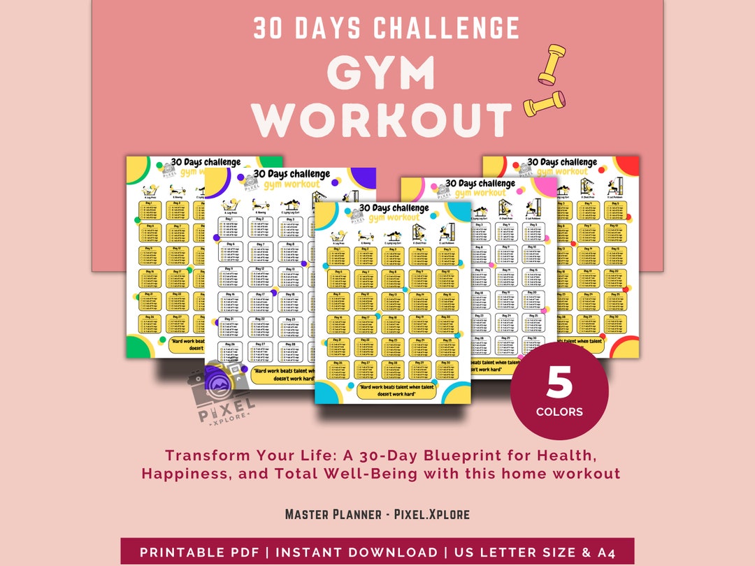 Gym Workout Exercise - 30 Day Challenge | Fitness Sport Workout ...