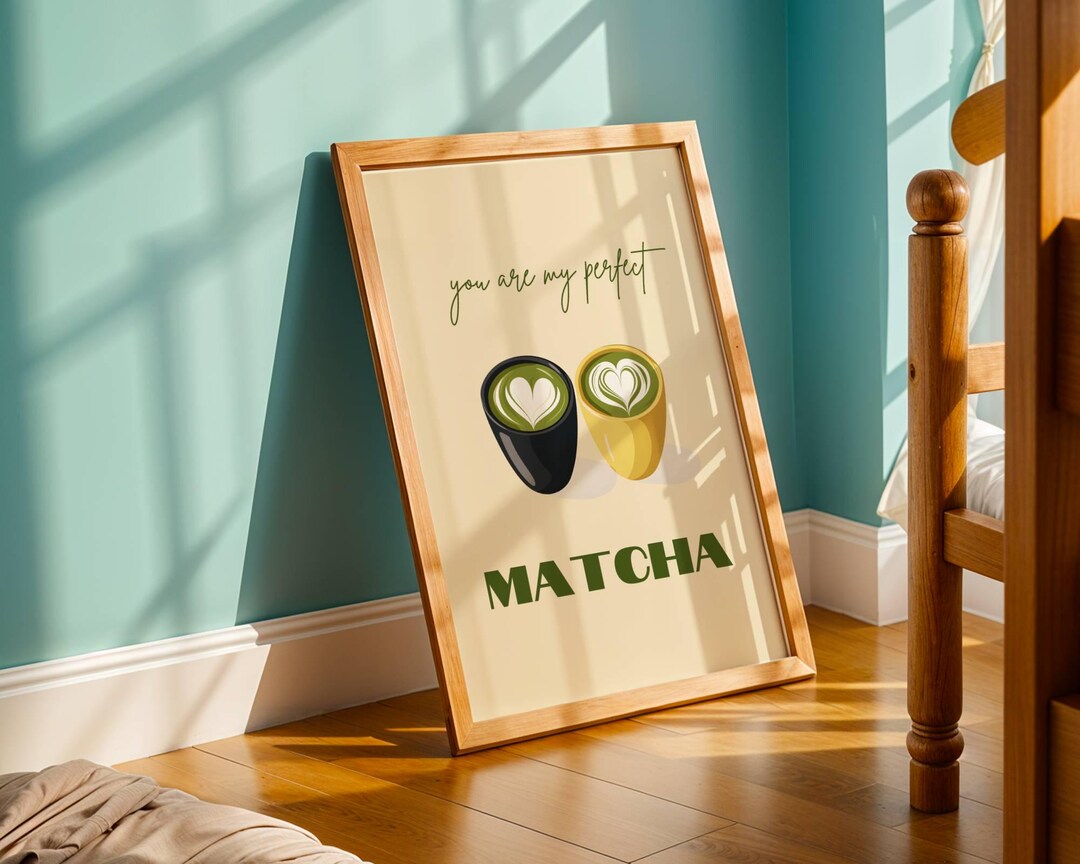 Matcha Wall Art - Retro Printable Decor - Aesthetic Kitchen Print - New ...