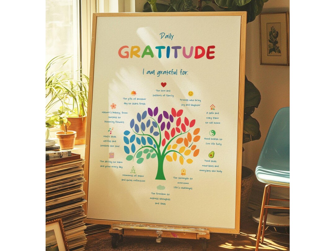 Gratitude Tree Poster: Colorful Therapy Office Decor (digital Download ...