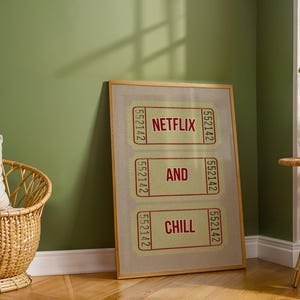Retro Movie Ticket Wall Art - Funny Printable Decor - New Home Gift ...