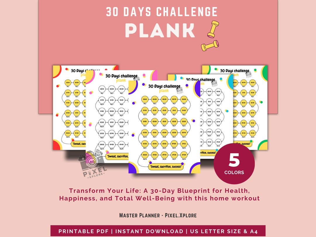 Plank at Home Exercise - 30 Day Challenge | Workout Fitness Gym Sport ...