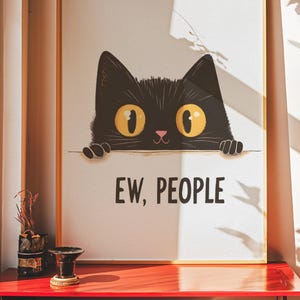 Retro Cat Wall Art - Ew People Printable Poster - New Home Gift Decor ...