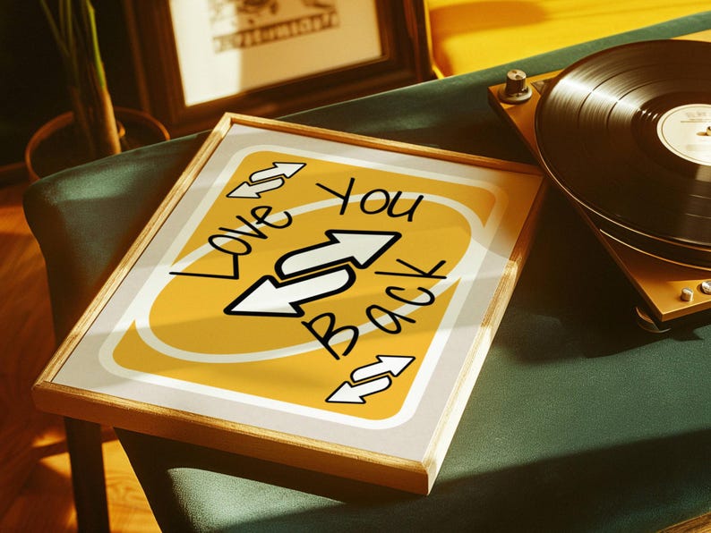 Love You Back Reverse Card Print, Valentine's Preppy Wall Art (digital ...