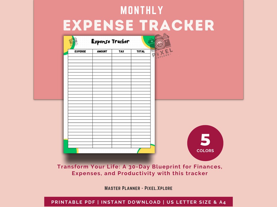 Expense Tracker | Budget Template | Money Spending Planner | Finances ...