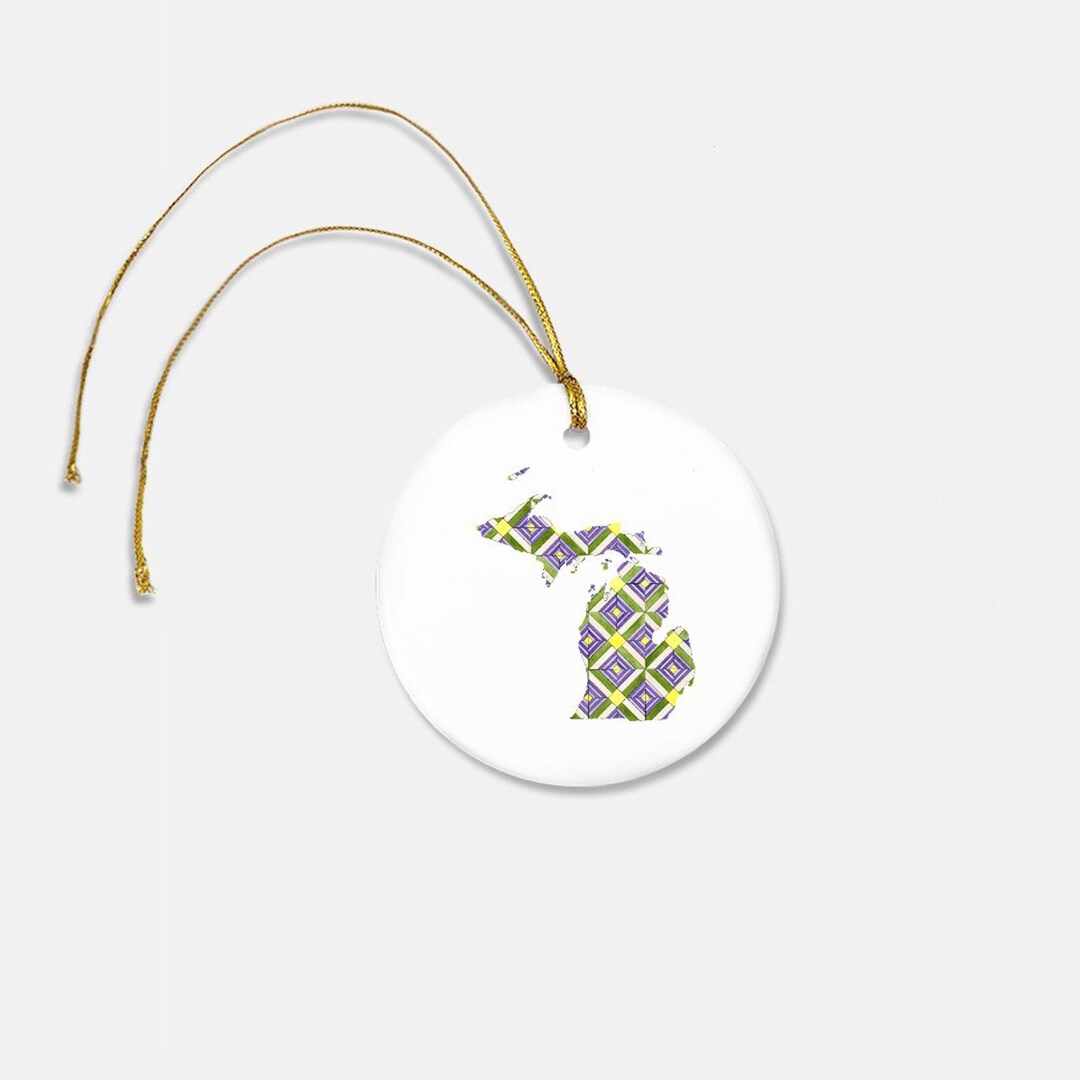 Michigan Ornament Quilted Statestate Quilt Block2 - Etsy