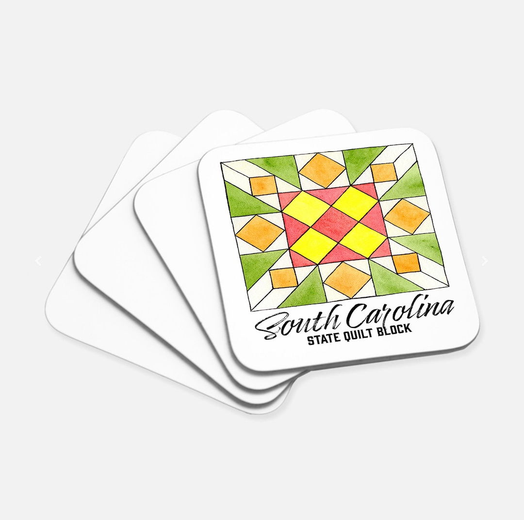 South Carolina State Quilt Block Coaster 4pk Quilter Gift - Etsy