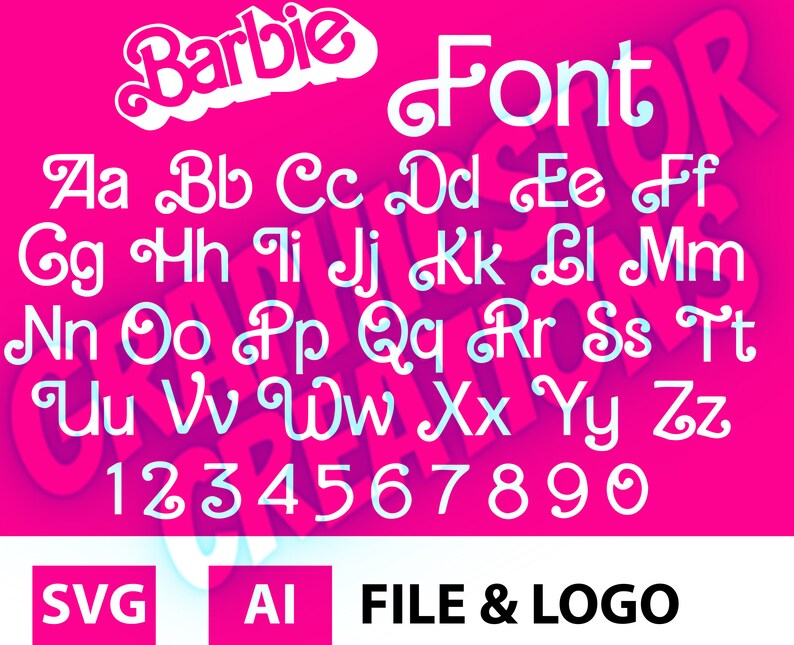 Barbie Font Bundle Logo SVG AI Clipart Digital Download - Etsy Australia