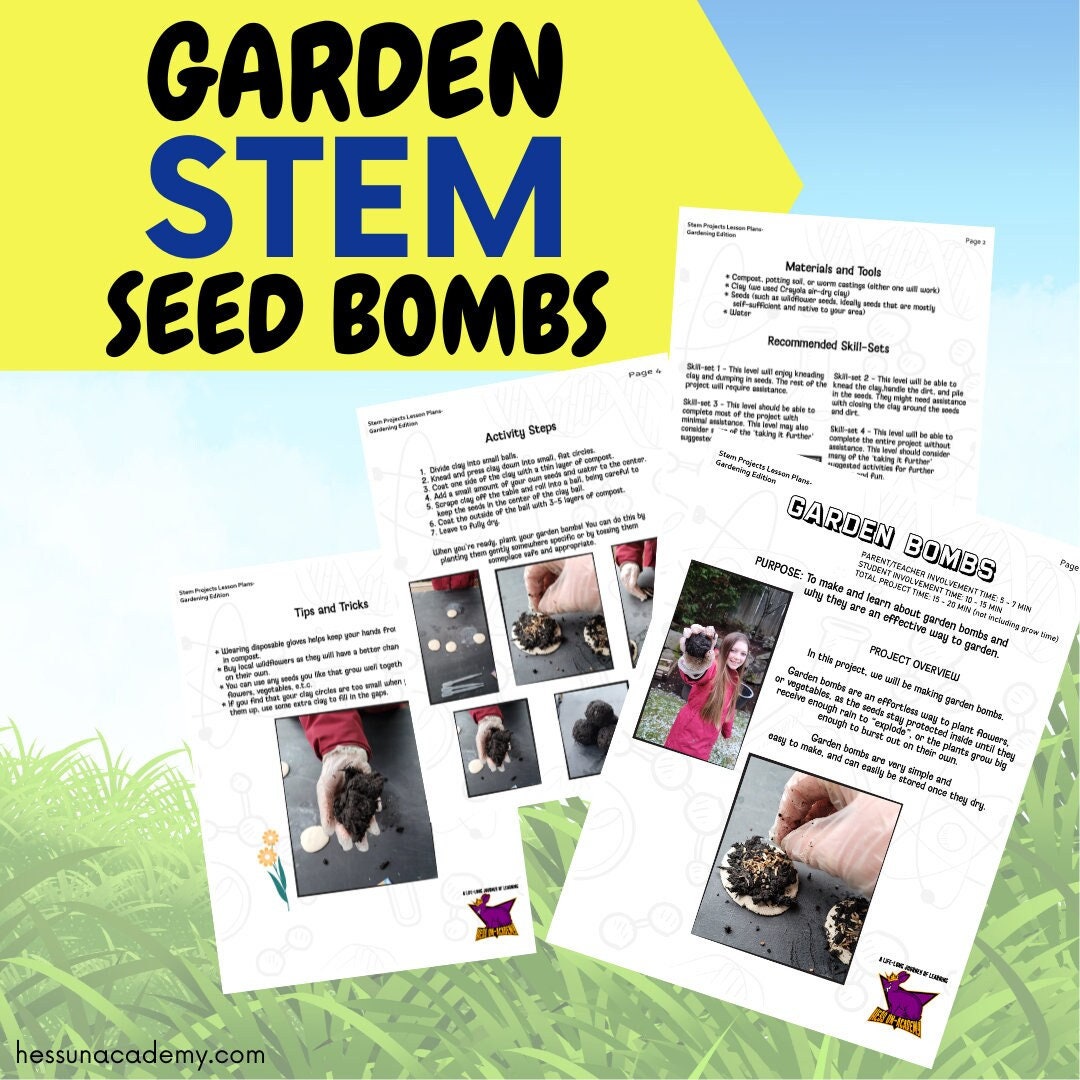 Garden STEM Project: Seed Bomb Garden Activity and Lesson Plan - Etsy