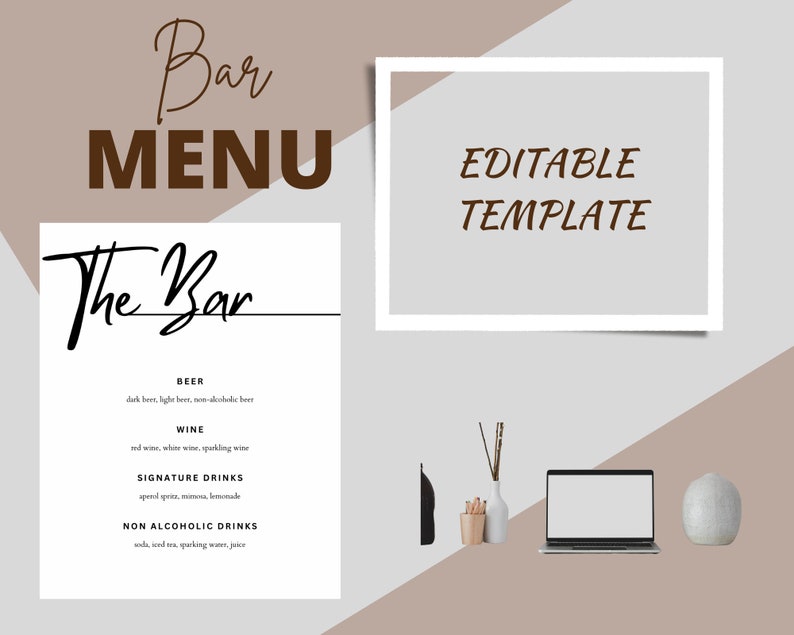Editable Bar Menu - Etsy