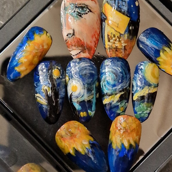 Van Gogh Nail Art - Etsy