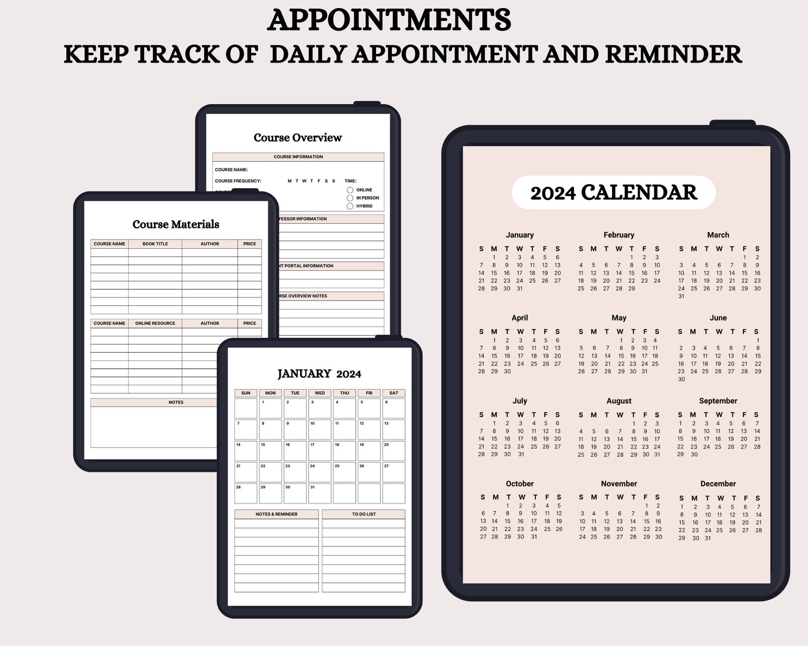 Printable 2024 Student Bundle Planner, Study Planner Bundle, Academic ...