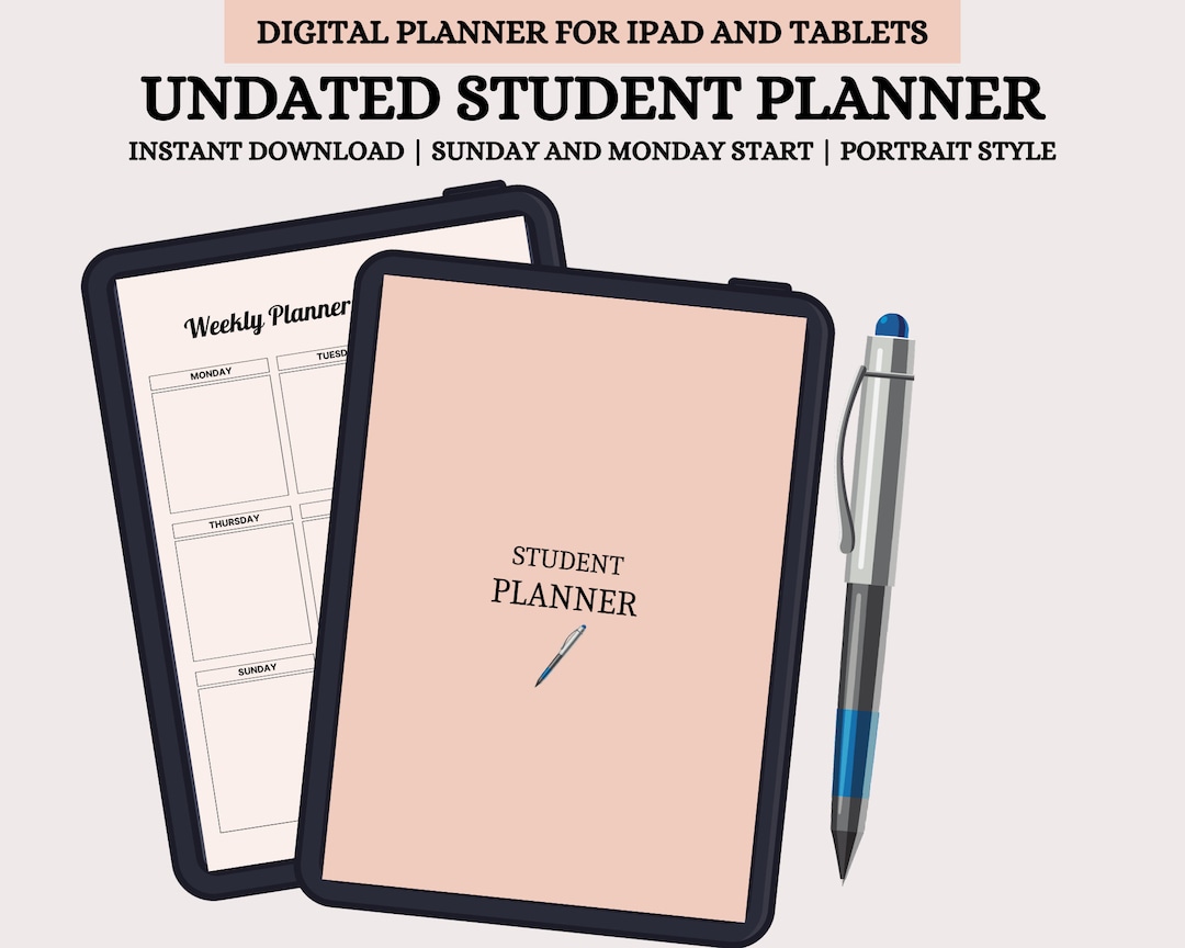 Printable Undated Student Bundle Planner Study Planner - Etsy