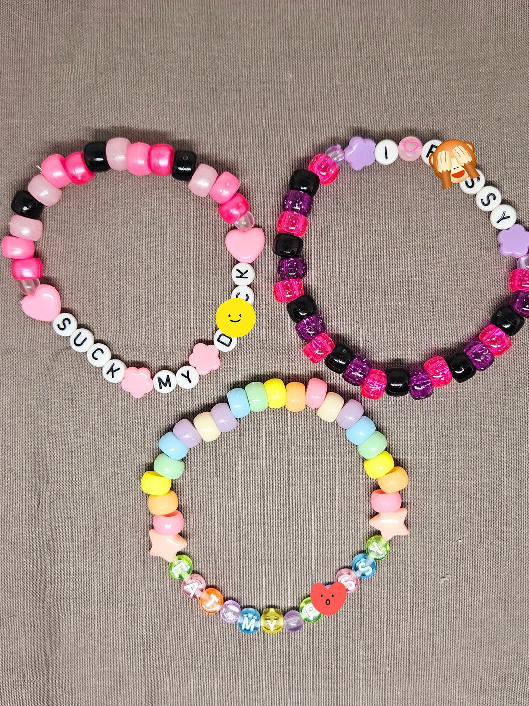 Naughty Nonsense Kandi Bracelet, Fun Gag Gift for Friends, Funny NSFW ...