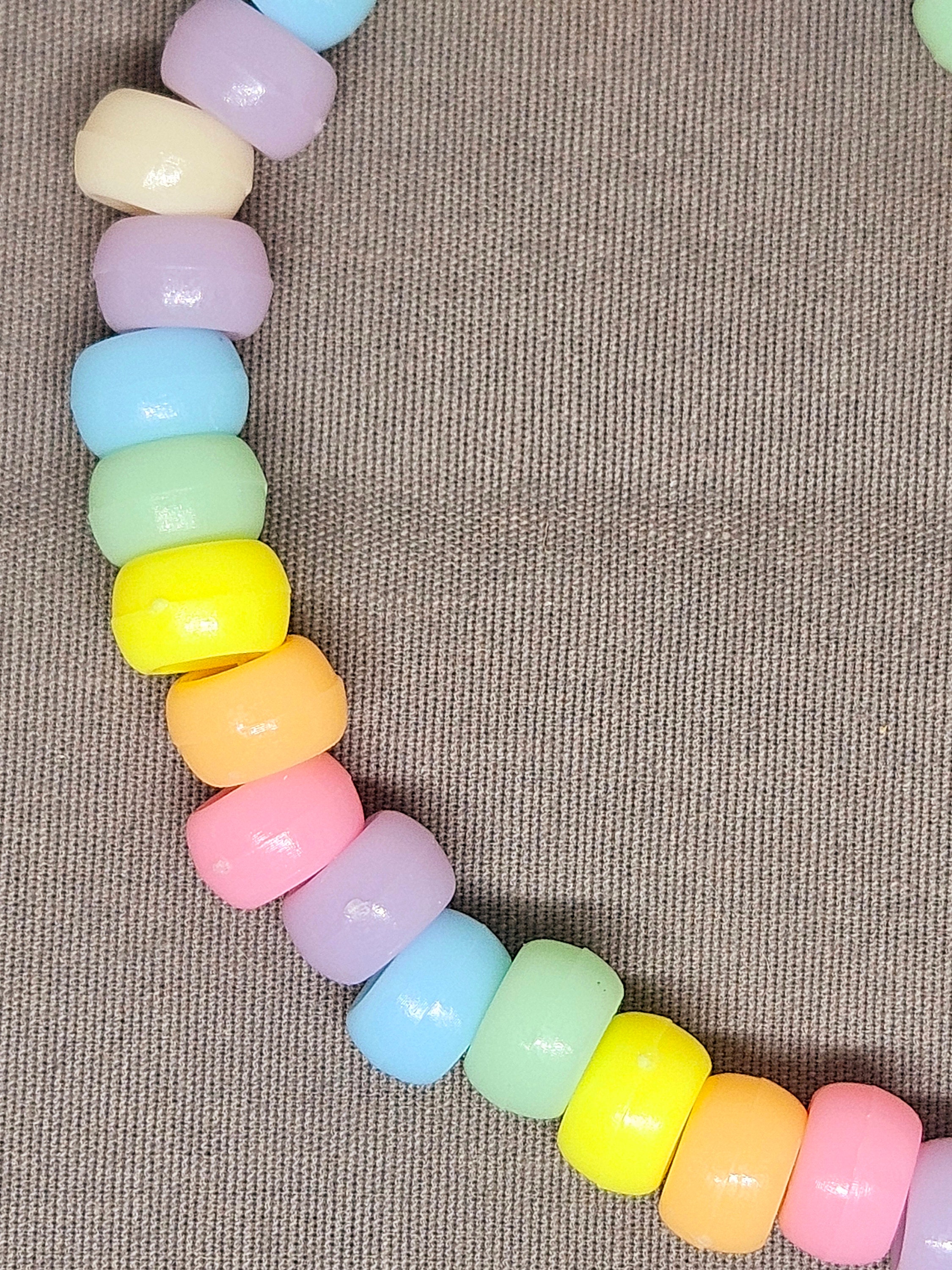 Kawaii Bunny Kandi Bracelet, Pastel Rainbow Kidcore Jewelry, Perfect ...
