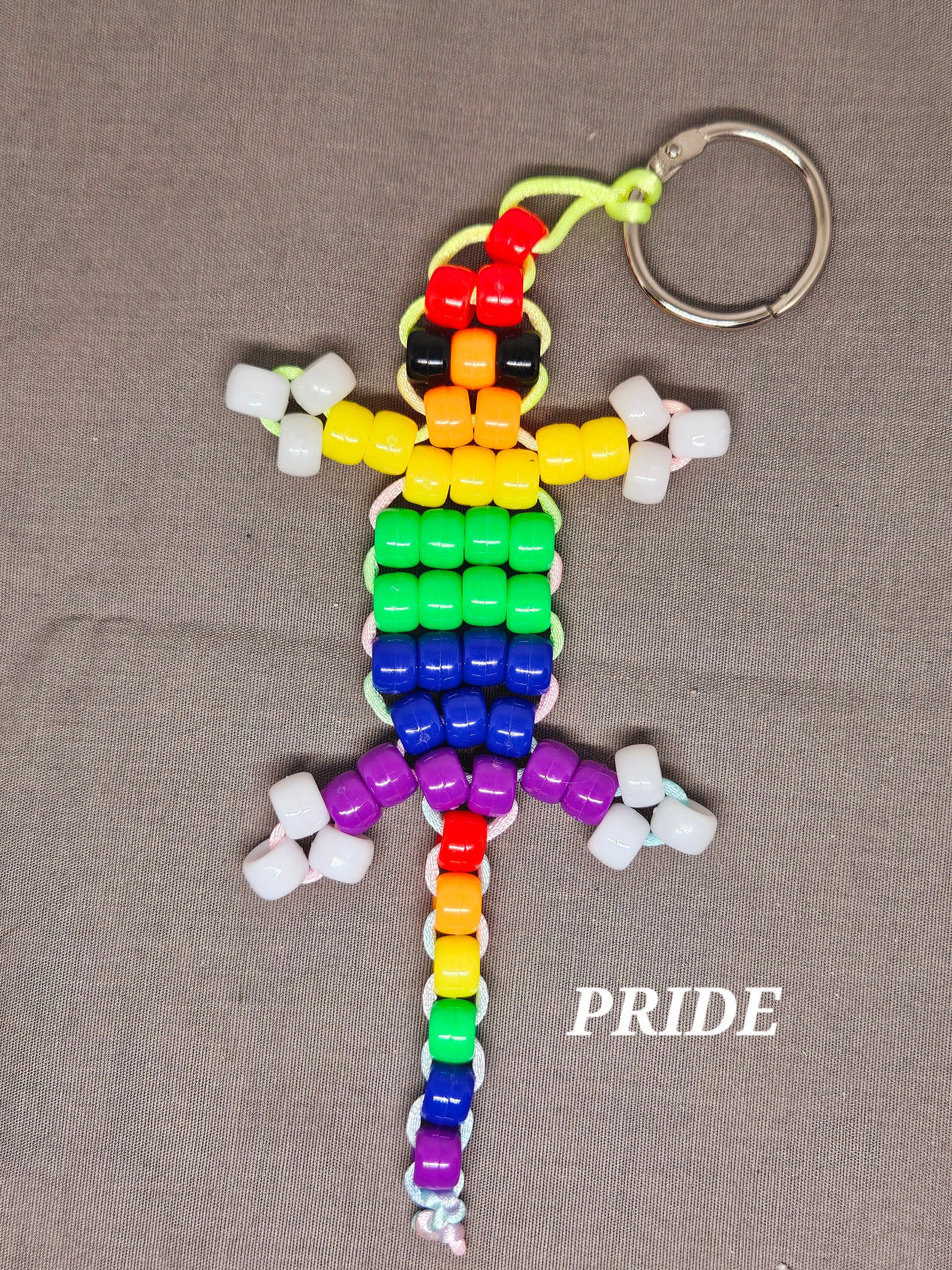 Pride Gecko Kandi Keychain, Handmade Beaded Kandi Accessory, Perfect ...