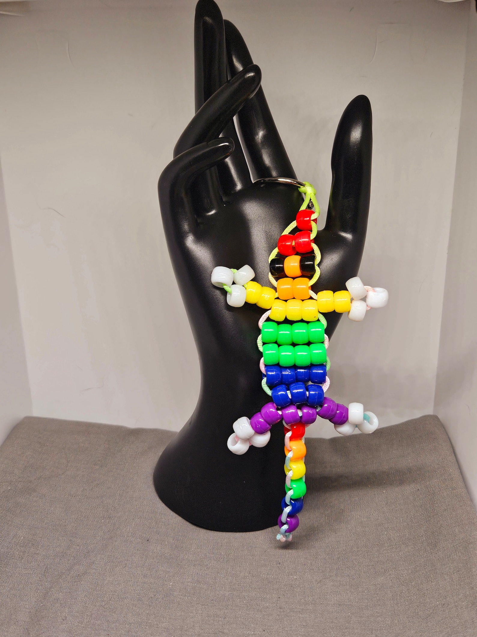 Pride Gecko Kandi Keychain, Handmade Beaded Kandi Accessory, Perfect ...