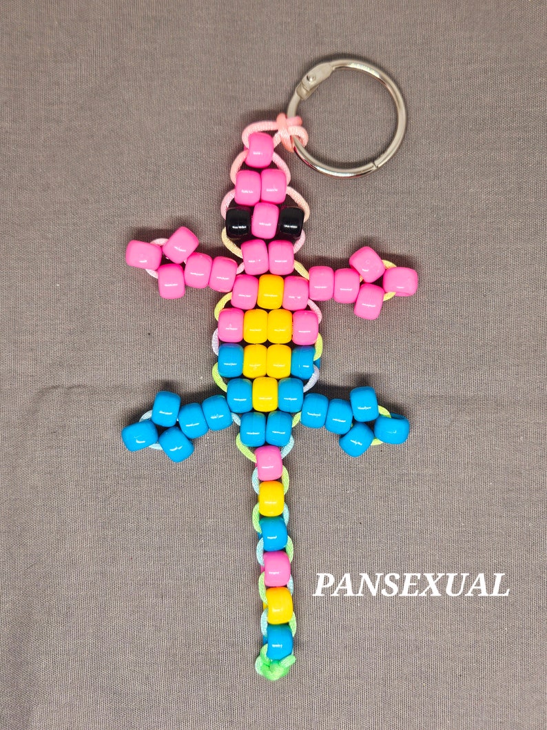 Pride Gecko Kandi Keychain, Handmade Beaded Kandi Accessory, Perfect ...