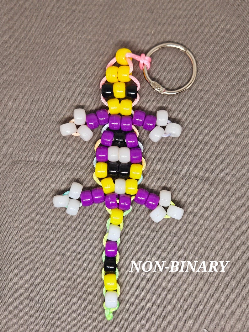 Pride Gecko Kandi Keychain, Handmade Beaded Kandi Accessory, Perfect ...