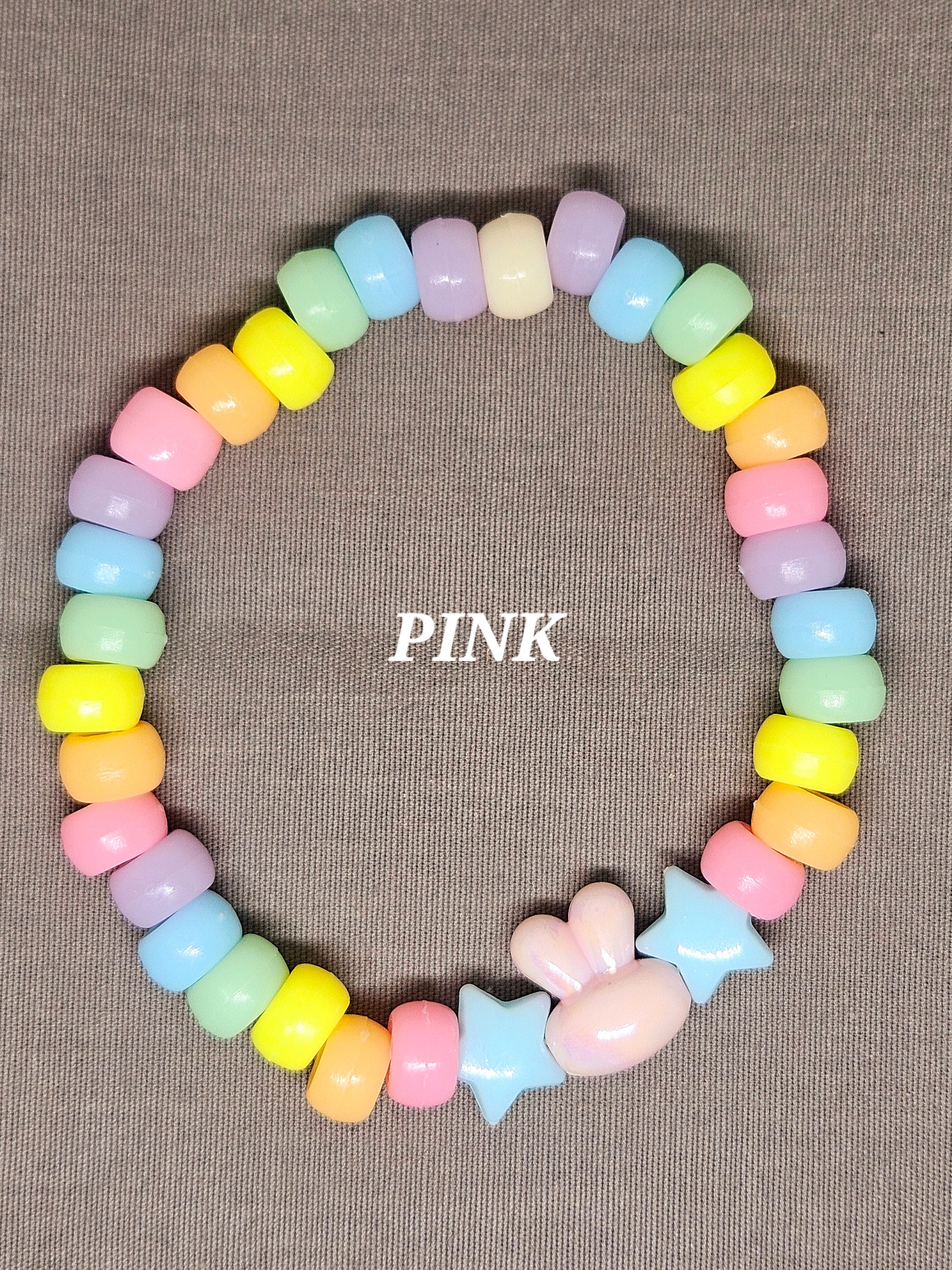 Kawaii Bunny Kandi Bracelet, Pastel Rainbow Kidcore Jewelry, Perfect ...