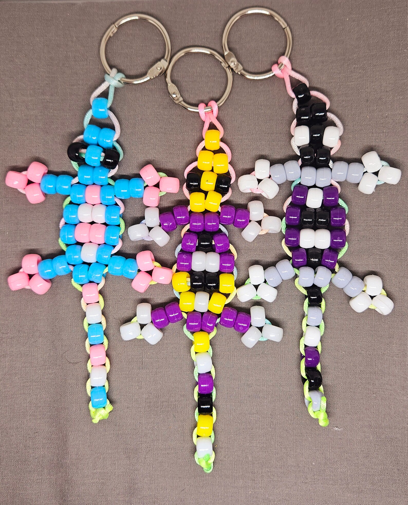 Pride Gecko Kandi Keychain, Handmade Beaded Kandi Accessory, Perfect ...