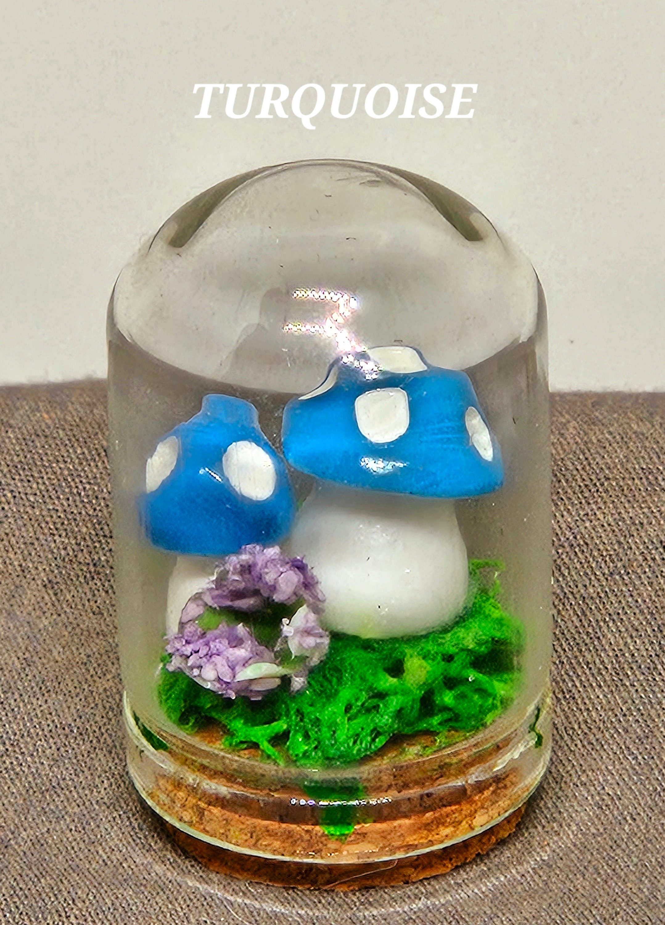Mini Mushroom Terrarium, Artificial Mushroom Oddity in Glass Dome ...