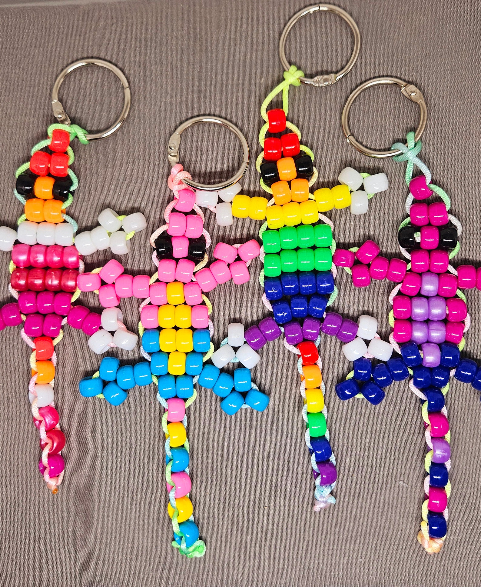 Pride Gecko Kandi Keychain, Handmade Beaded Kandi Accessory, Perfect ...