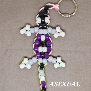 Pride Gecko Kandi Keychain, Handmade Beaded Kandi Accessory, Perfect ...