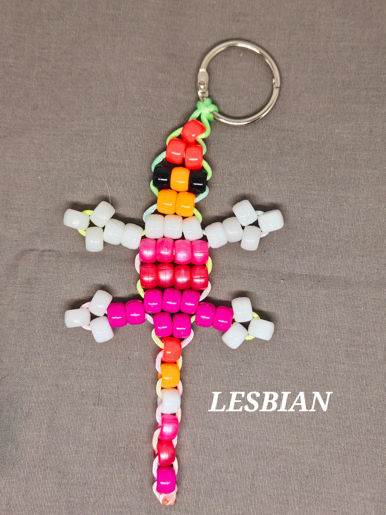 Pride Gecko Kandi Keychain, Handmade Beaded Kandi Accessory, Perfect ...