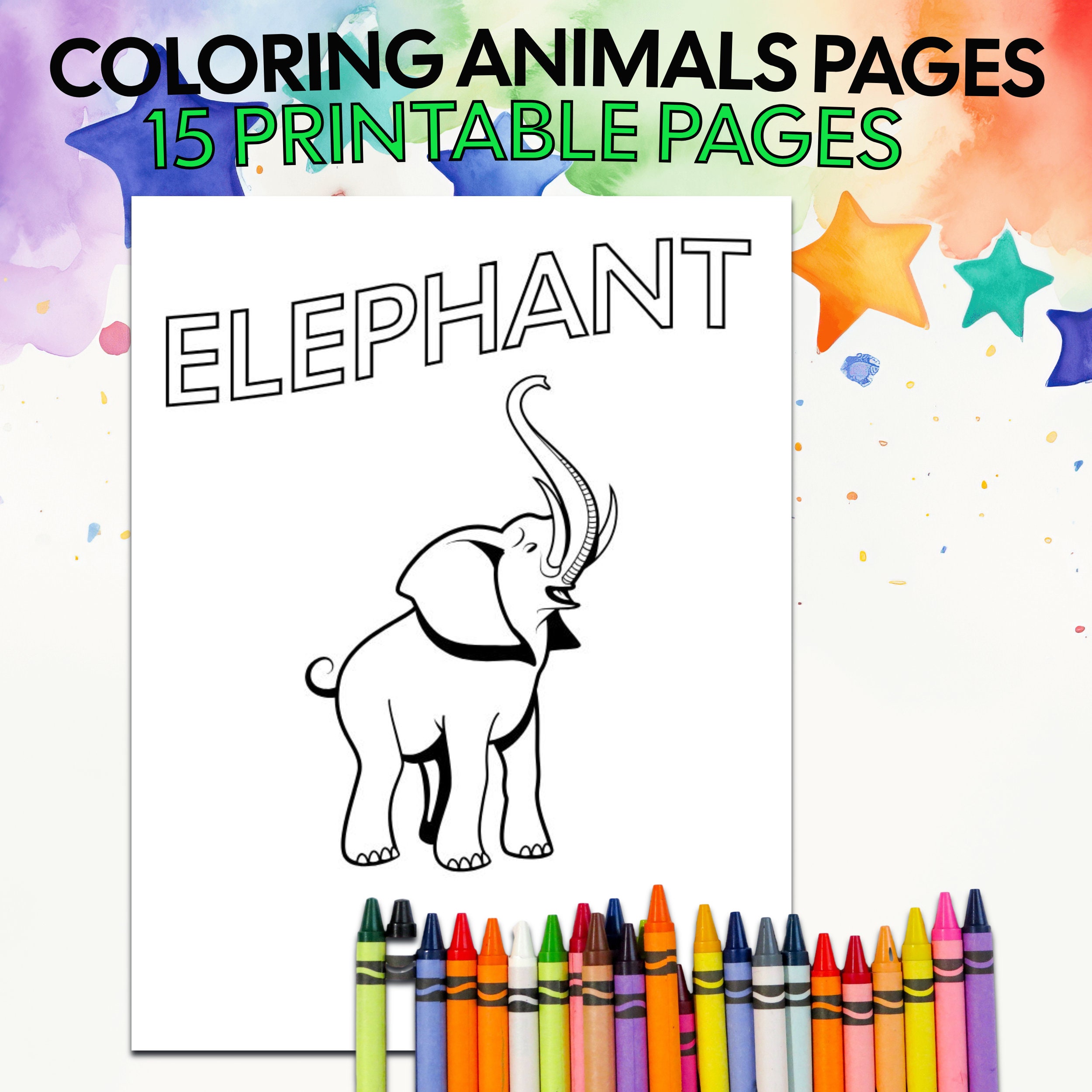 Animals Names Coloring Pages - Printable - 15 Pages - Kindergarten ...
