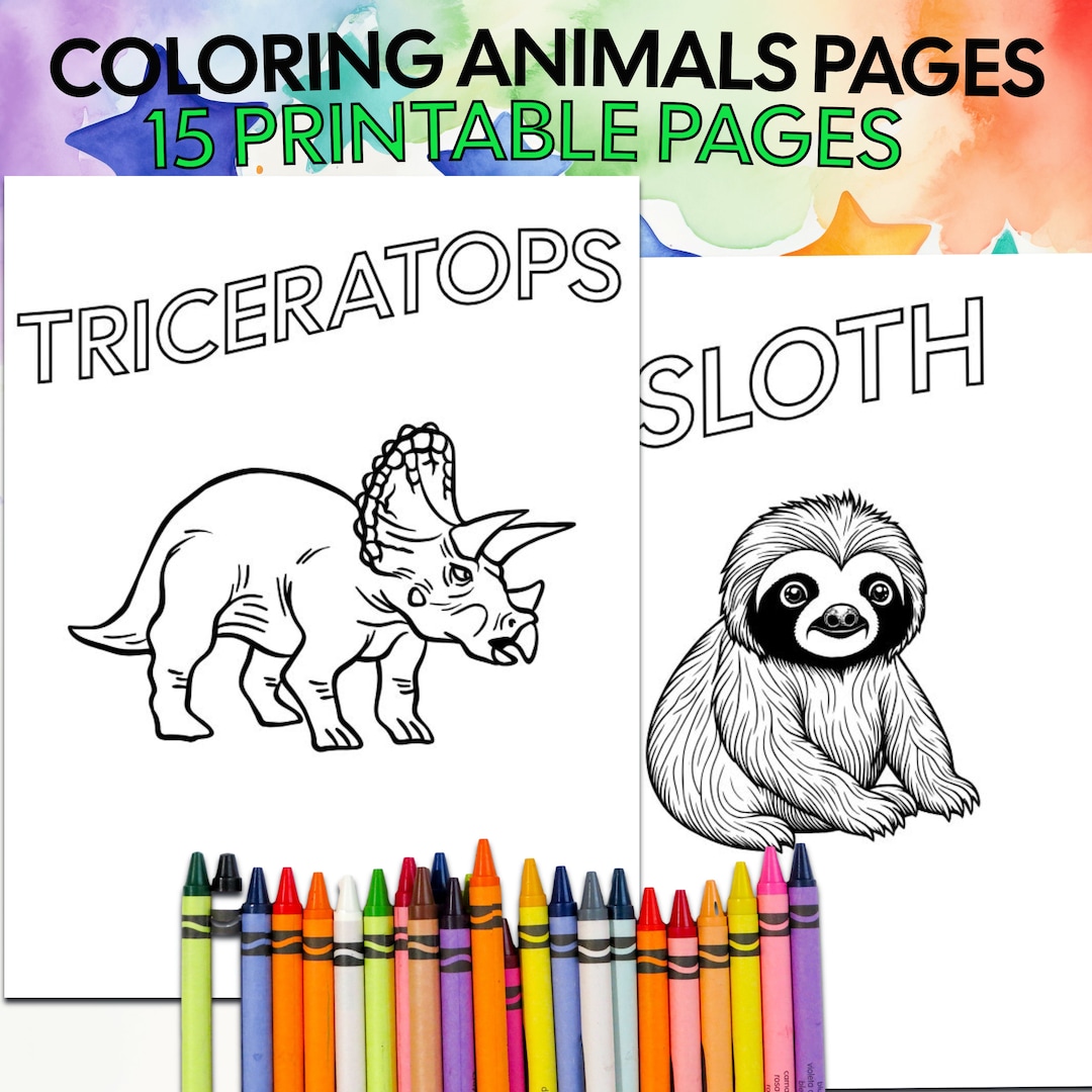 Animals Names Coloring Pages - Printable - 15 Pages - Kindergarten ...