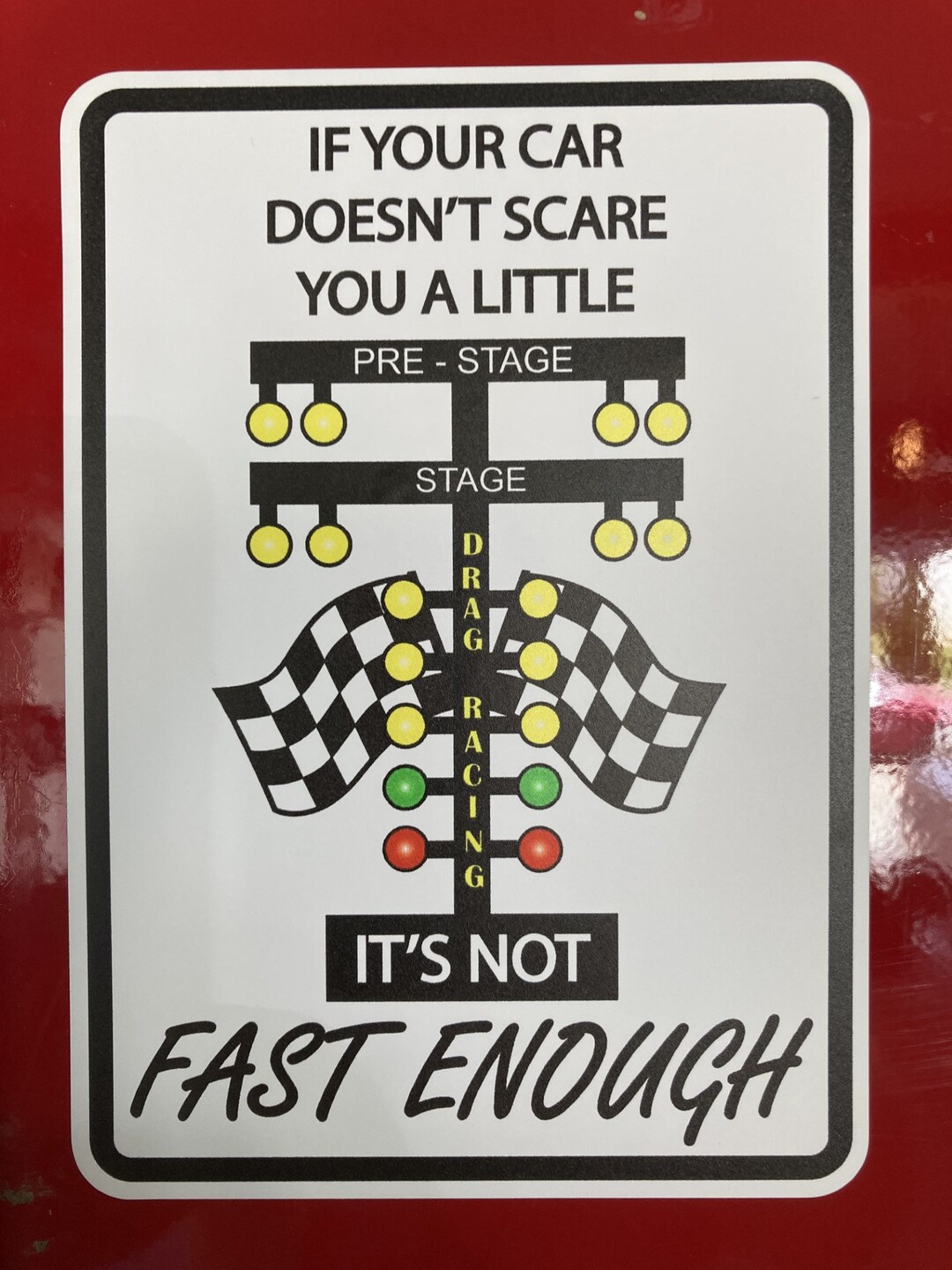 Drag Racing "fast Enough" Vinyl Decal - Etsy