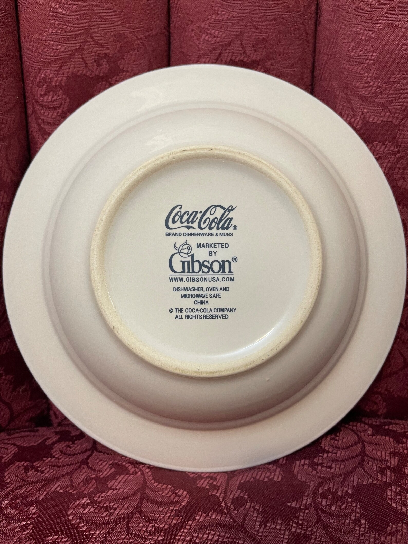 Vintage COCA COLA by GIBSON Deep Dish Plate 9.5”diameter and 2”deep ...