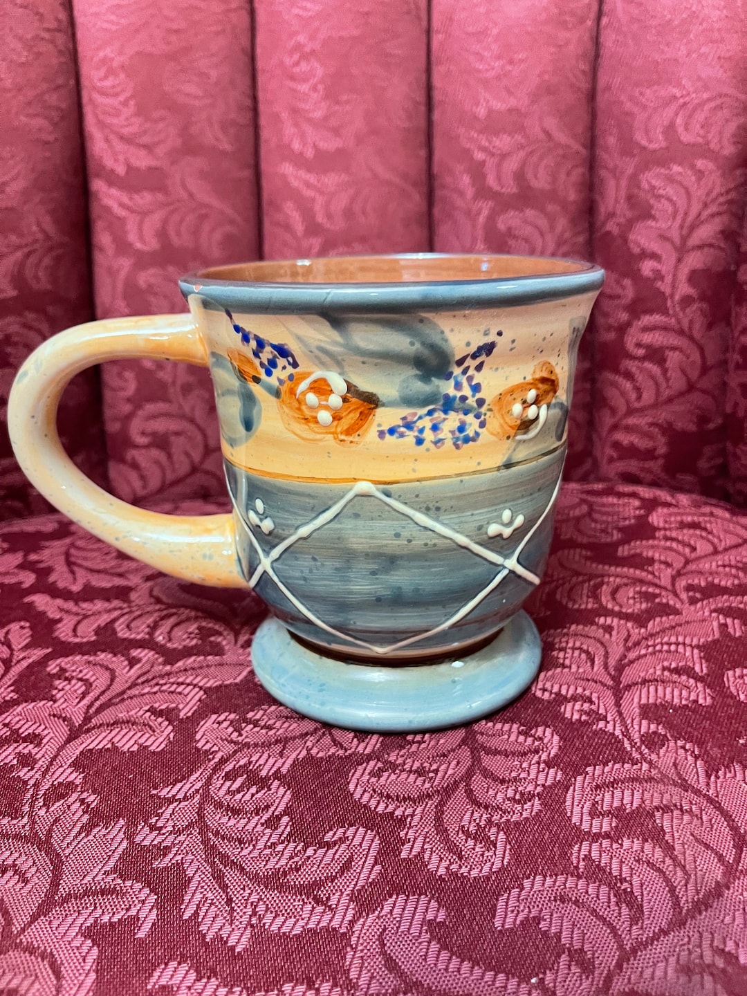 CENTRUM Pottery Big 22 Oz.handpainted Pedestal Mug by Nannette Vacher ...