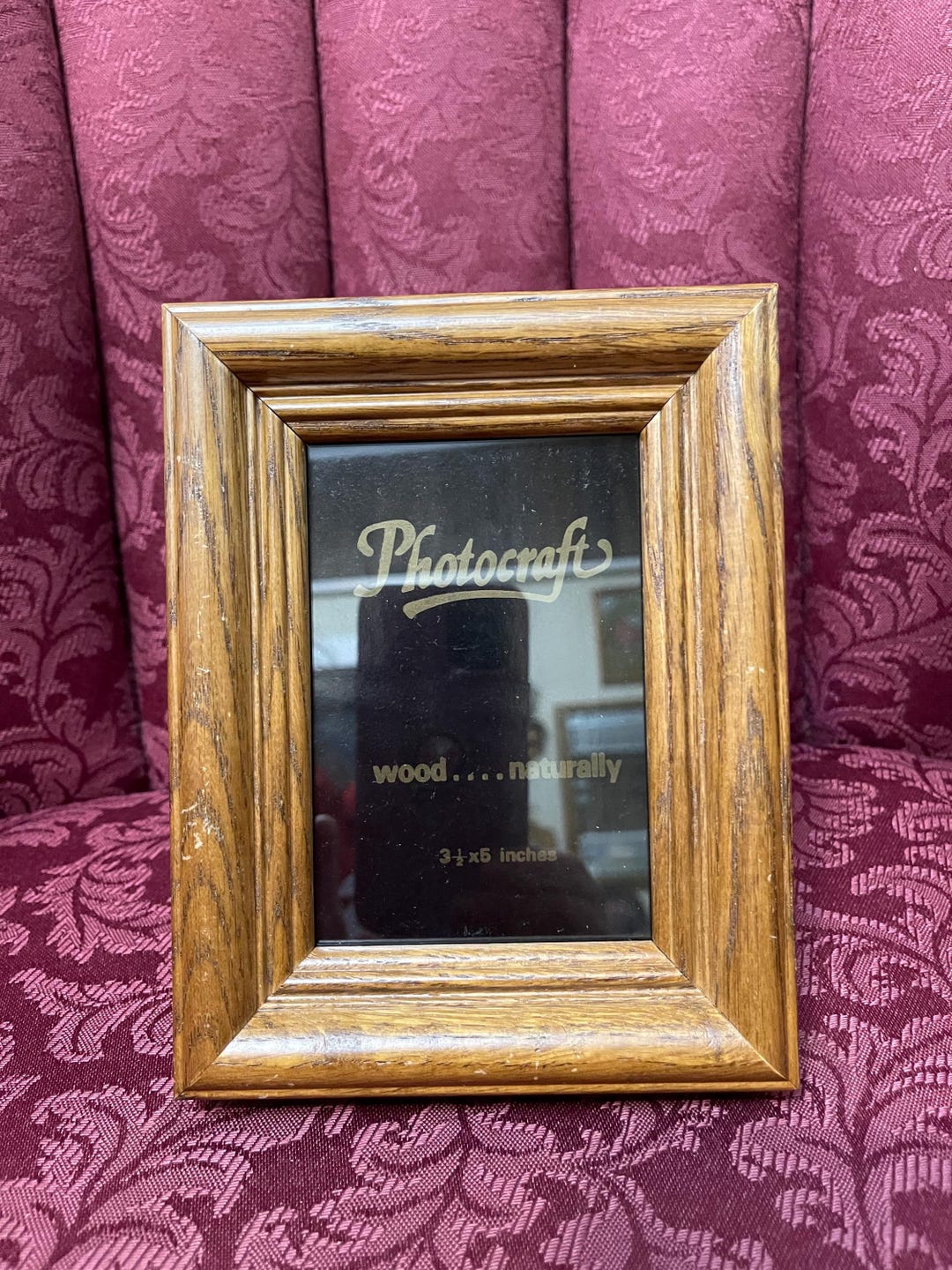 Vintage 1990 Solid Oak Picture/ Photo Frame 3.5”x 5”image With Solid ...