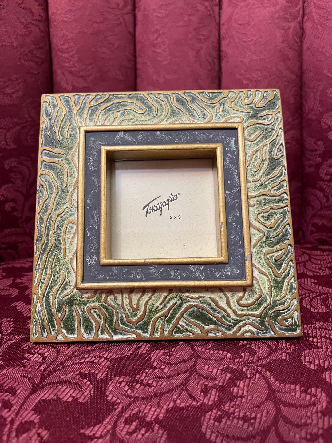 Vintage 1995 “terragraphics”picture/ Photo Frame 6”x 6”( 3”x 3” Image ...