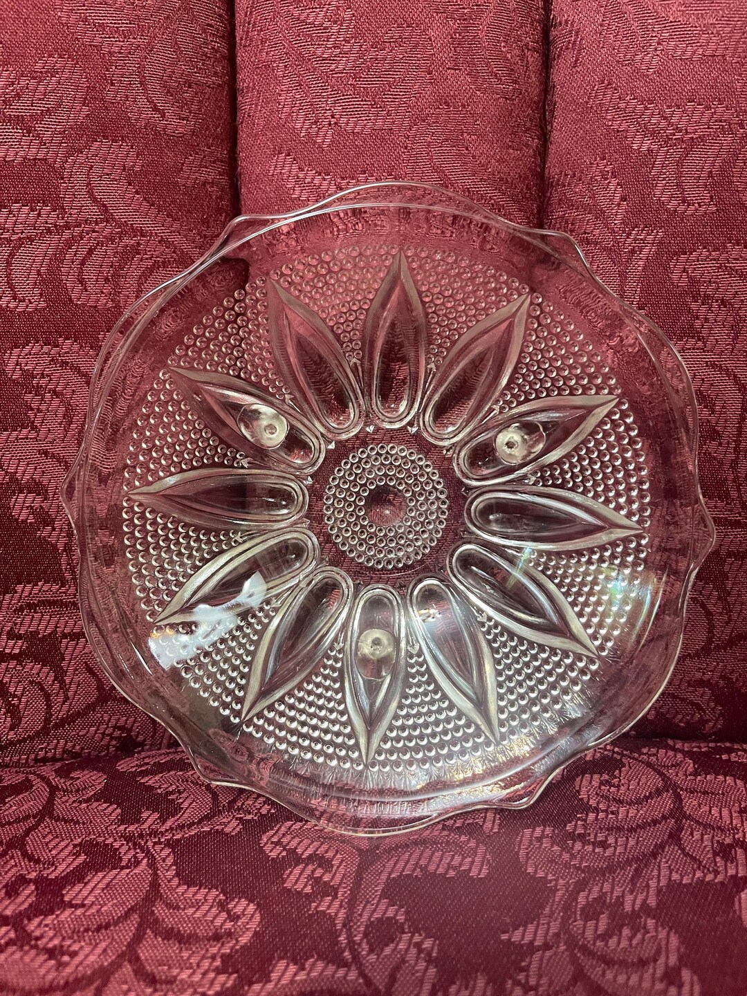 Vintage Mid Century Hob-nail Cut Glass Three Footed Small Dish About 6 ...