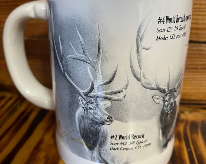 World Record Elk Big Mug by Dallen Lambson Hunting Wildlife Art ...