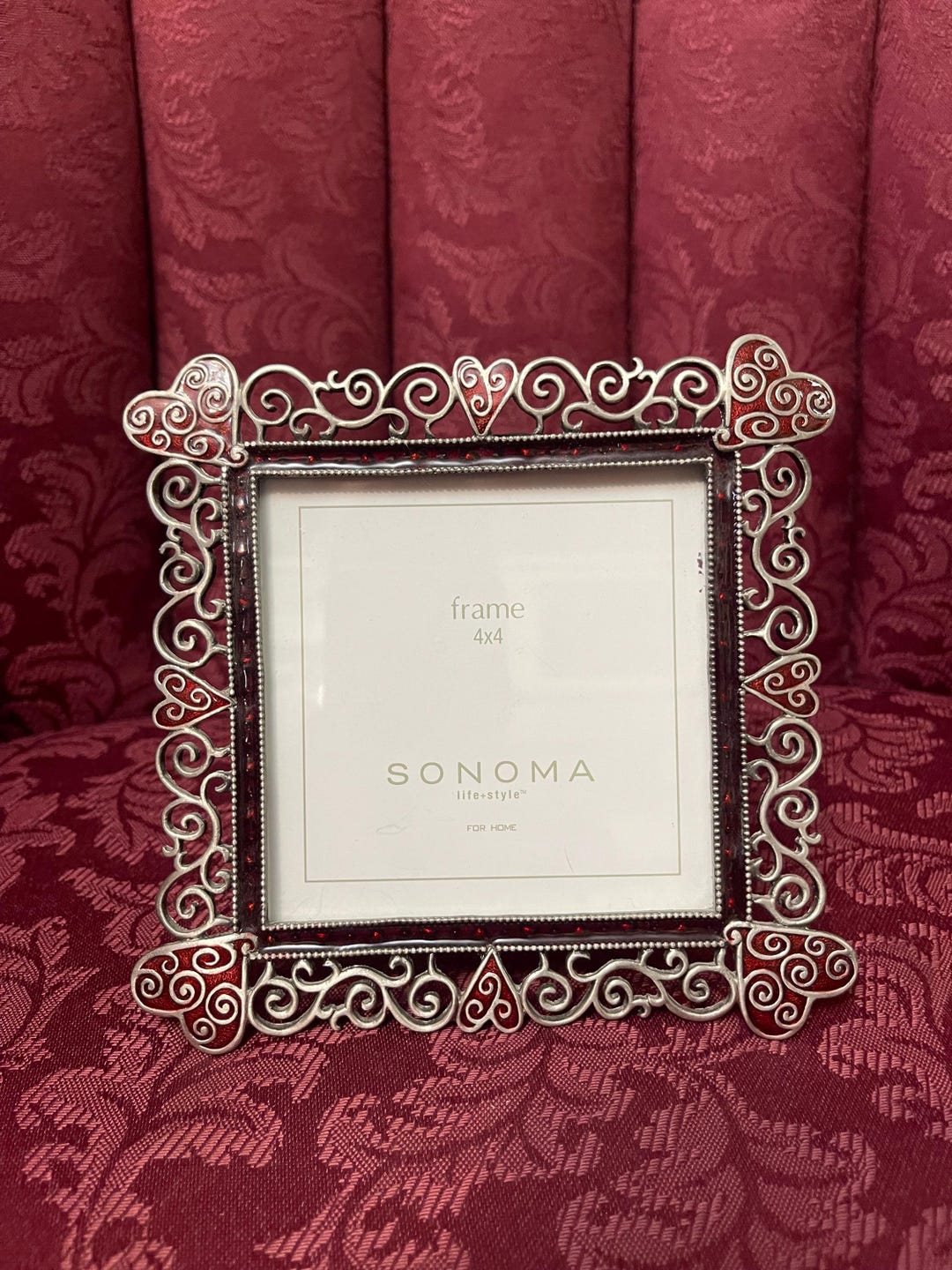 Vintage “ Sonoma”picture/ Photo Frame .metal With Colored Red Enamel ...