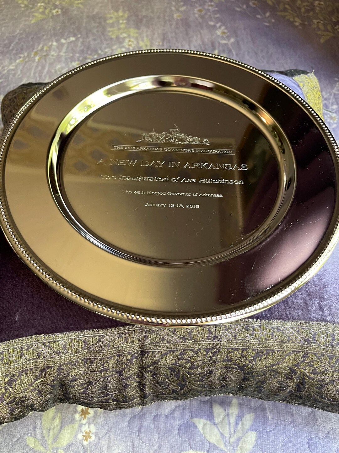 The Inauguration Plate of 46th Governor Asa Hutchinson .” A New Day in ...