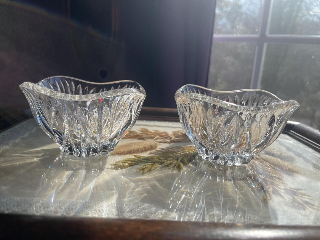 Vintage ONEIDA Pair of Crystal Small Bowls 4”x 2.5”.made in Italy.great ...