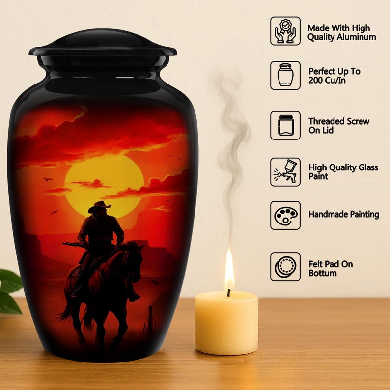 Horse Cremation Urns for Human Ashes Adult – Large Funeral Box for Men ...
