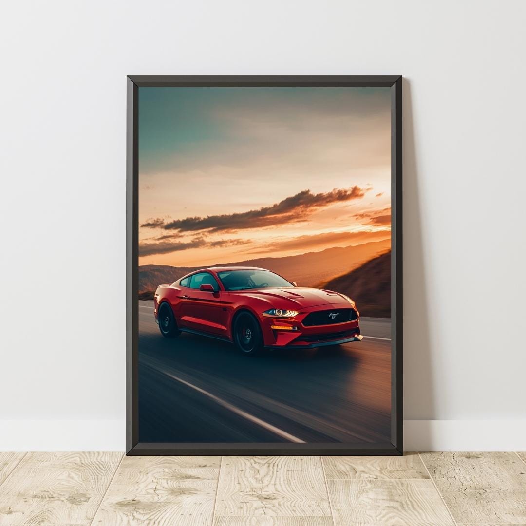 Ford Mustang Poster, Ford Mustang Print, Ford Mustang Wall Art, Vintage ...