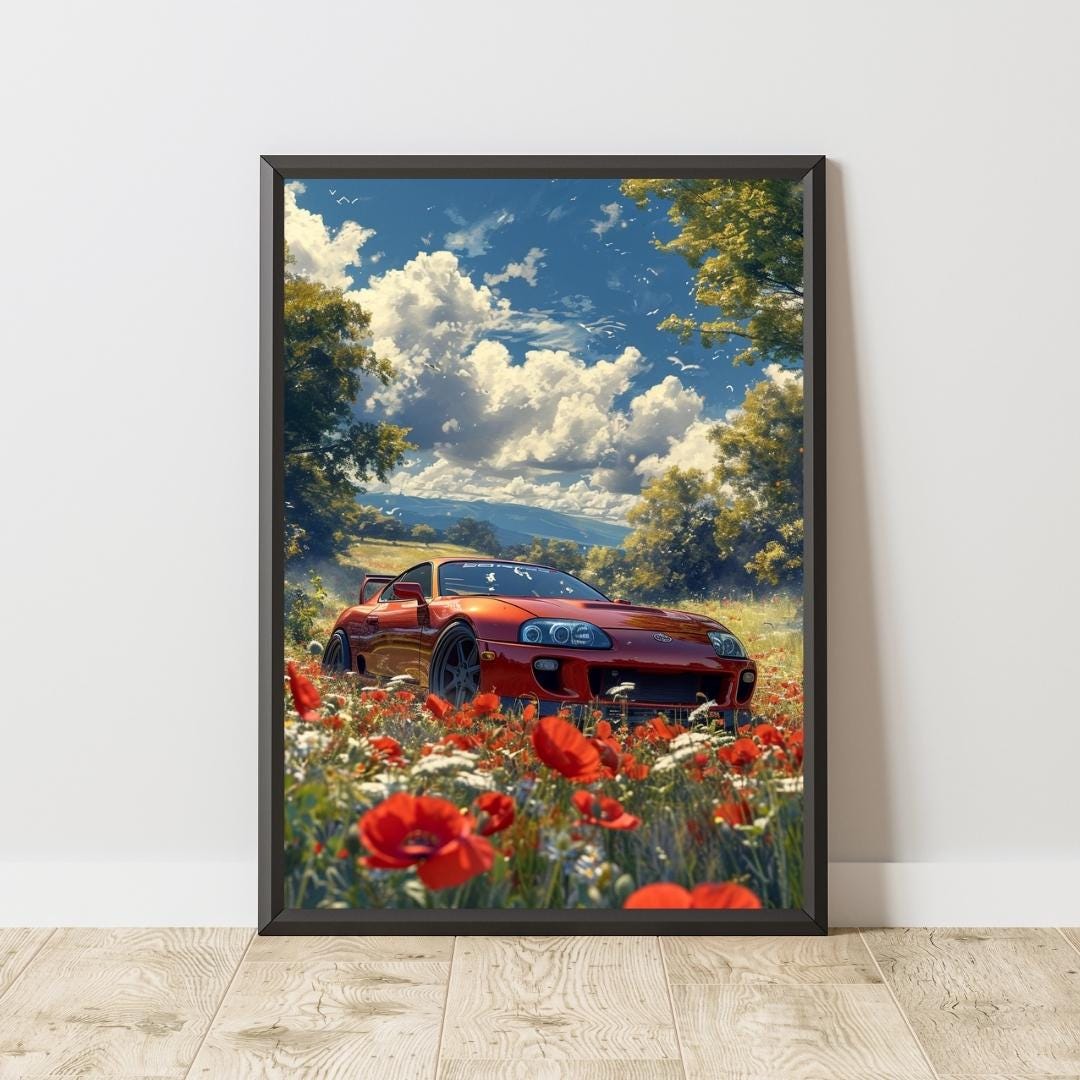 Vintage Toyota Supra Poster, Vintage Toyota Supra Print, Toyota Wall ...