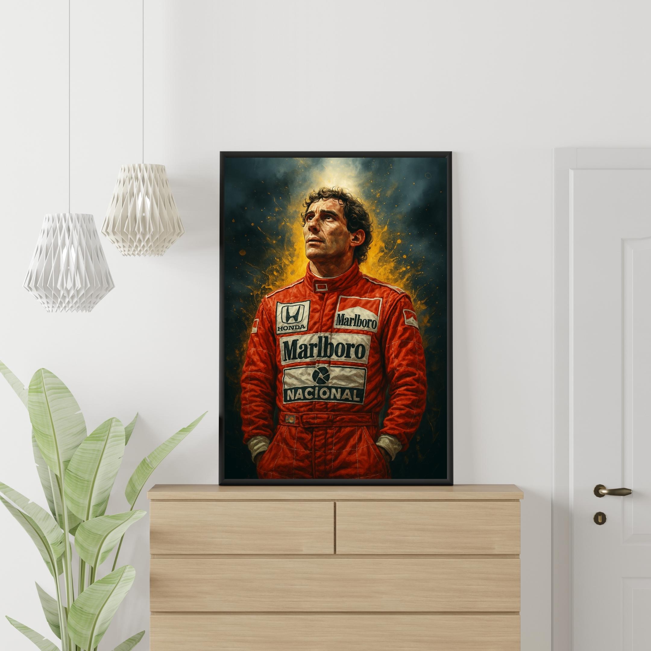 Ayrton Senna Poster, Ayrton Senna Print, Ayrton Senna Wall Art, Formula ...