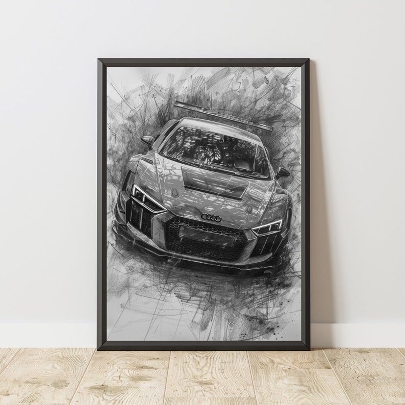 Audi R8 Poster, Audi R8 Print, Audi R8 Wall Art, Sports Car Poster ...