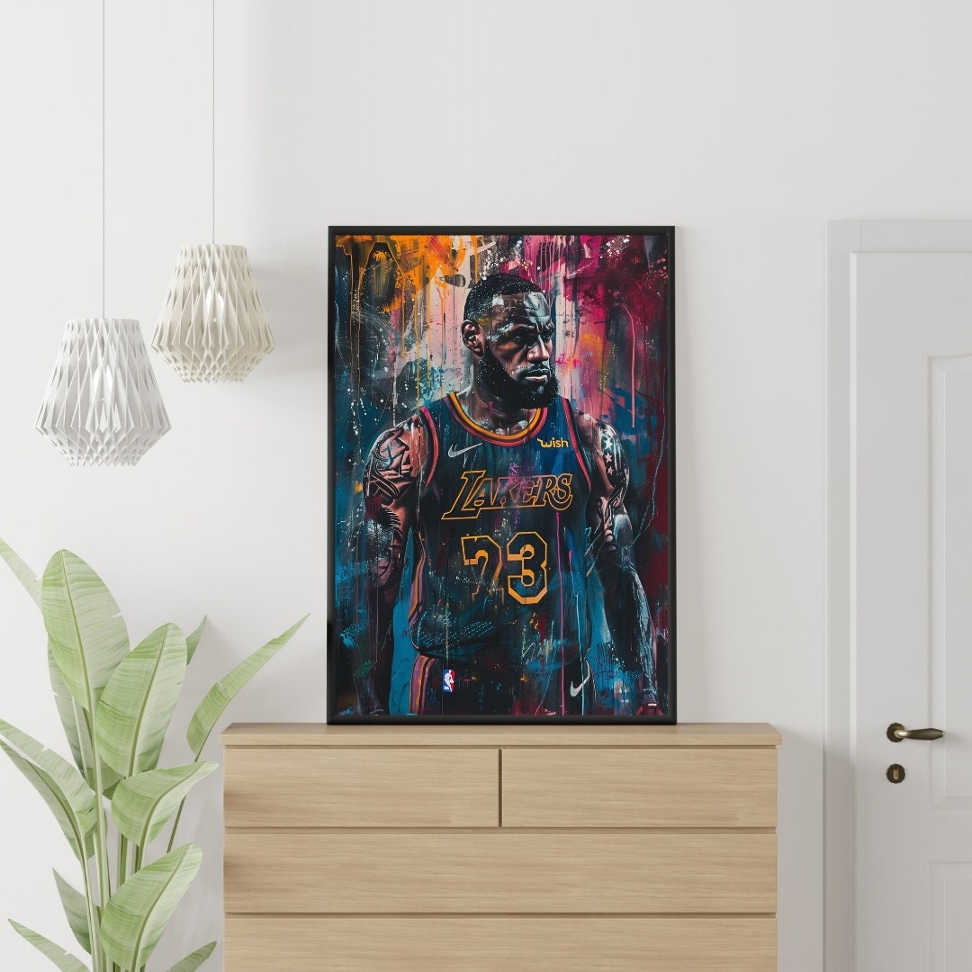 Lebron James Poster, Lebron James Print, Basketball Poster, Basketball ...