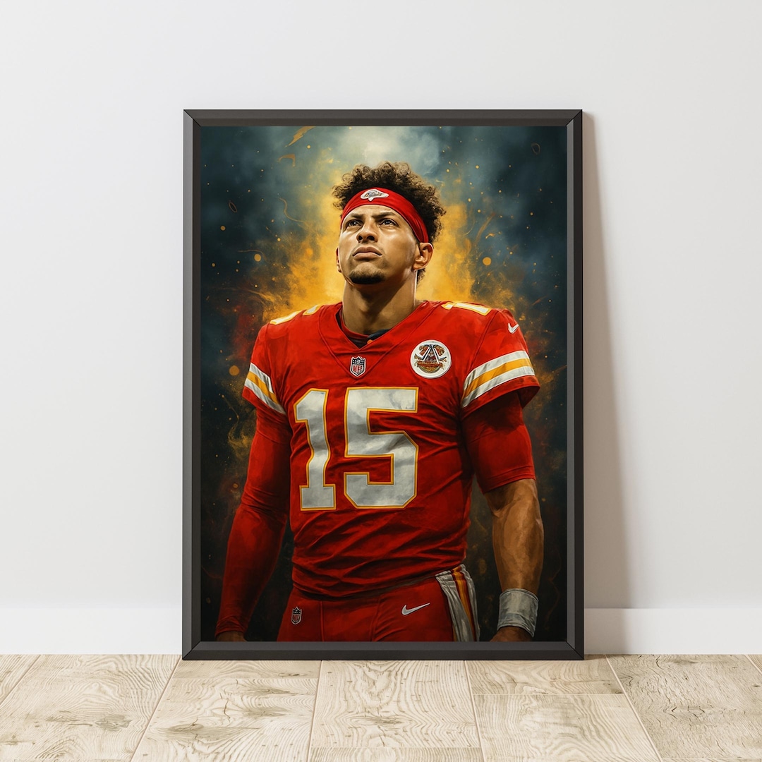 Patrick Mahomes Poster, Patrick Mahomes Print, Football Poster ...