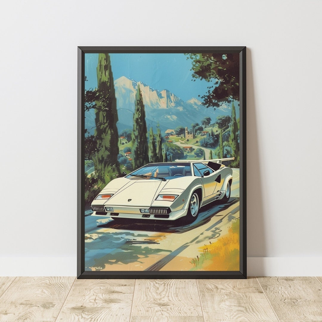 Lamborghini Countach Poster, Lamborghini Poster, Lamborghini Print ...