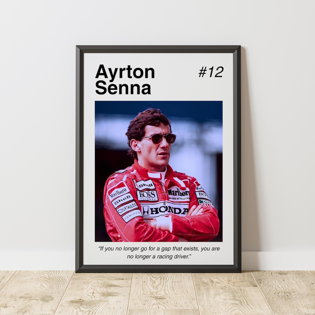 Ayrton Senna Poster, Ayrton Senna Print, Ayrton Senna Wall Art, Formula ...