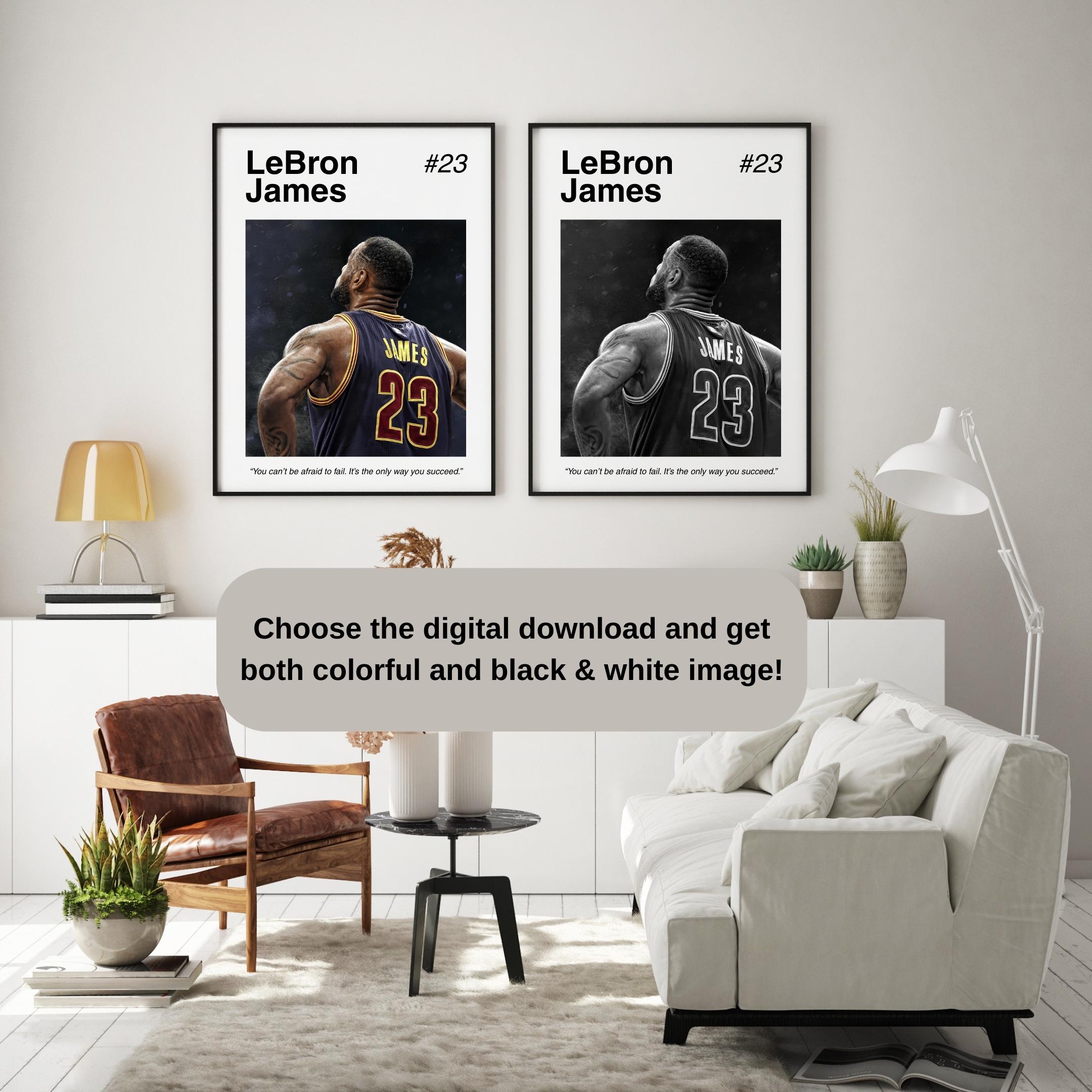 Lebron James Poster, Lebron James Print, Basketball Poster, Basketball ...
